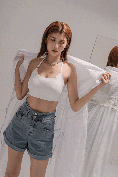 美背Y字小水鑽涼感小可愛Bra Top(襯可拆) - PUFII｜網路流行時尚女裝｜官網