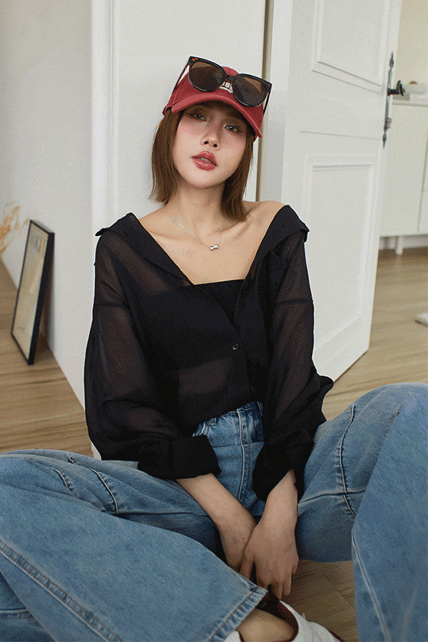 單口袋後背雙釦鏤空造型襯衫上衣外套 - PUFII｜網路流行時尚女裝｜官網